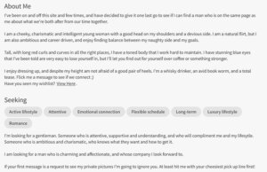 Sugar Baby Profile Writing Tips + Sugar Baby Profile Examples